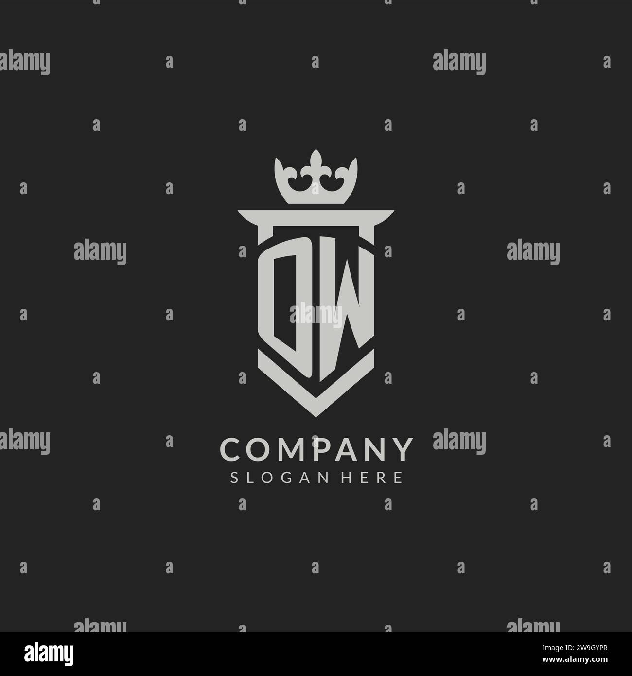 Initial OW shield and crown logo style vector graphic Stock Vector Image & Art - Alamy