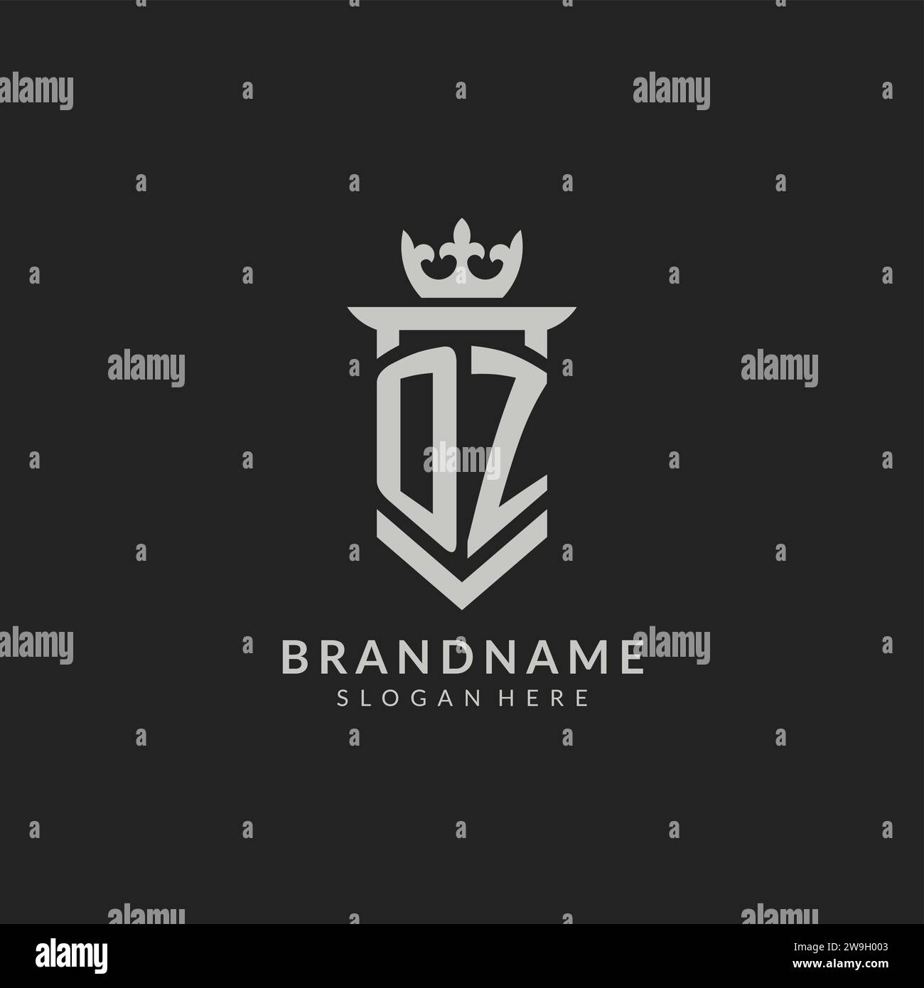 Initial OZ shield and crown logo style vector graphic Stock Vector ...