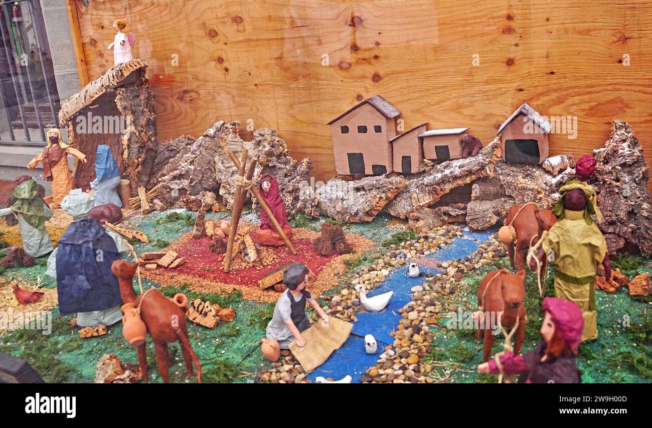 Representation of the Nativity scene portal in Cubellas, Tarragona ...