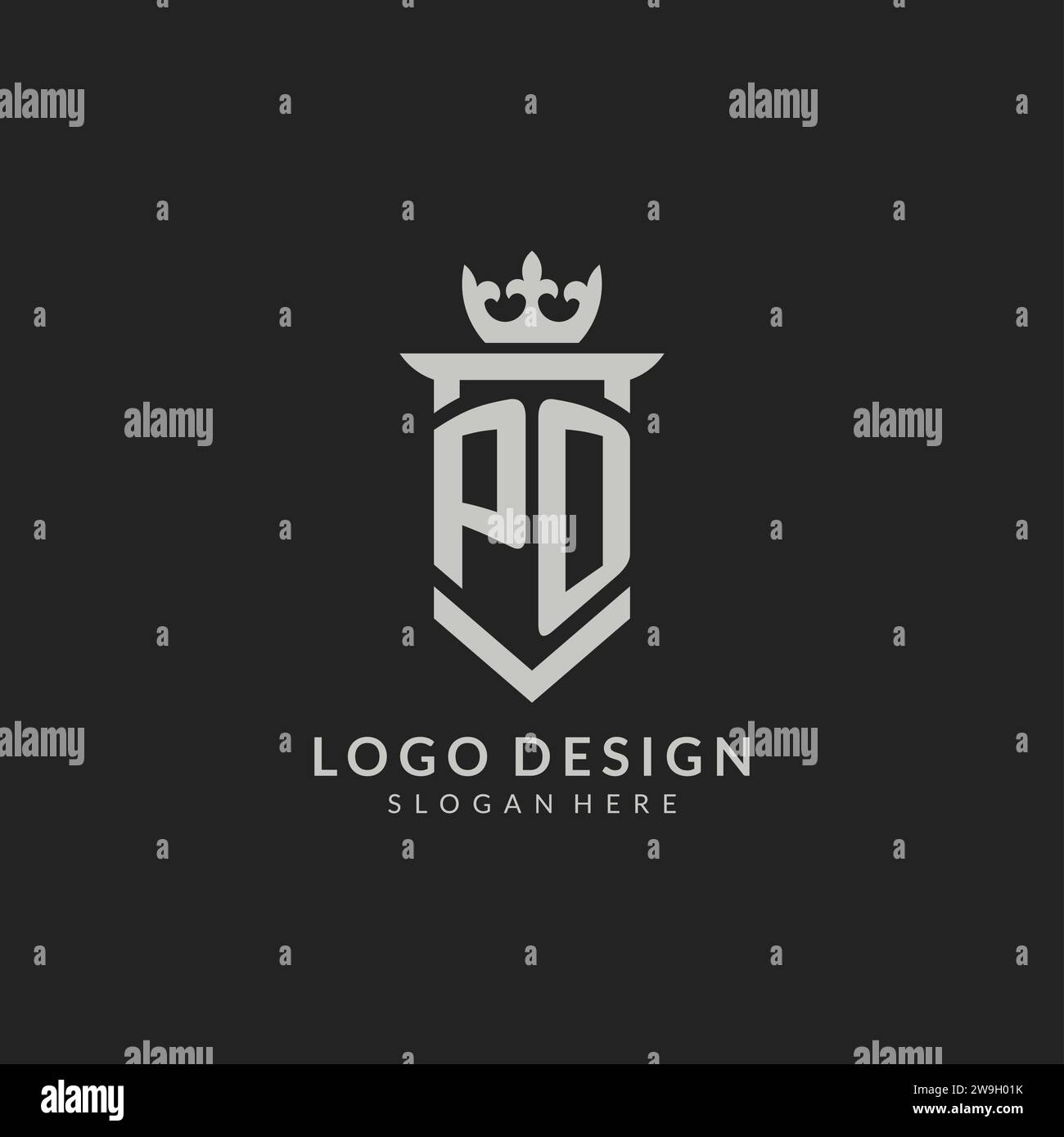 Initial PO shield and crown logo style vector graphic Stock Vector ...