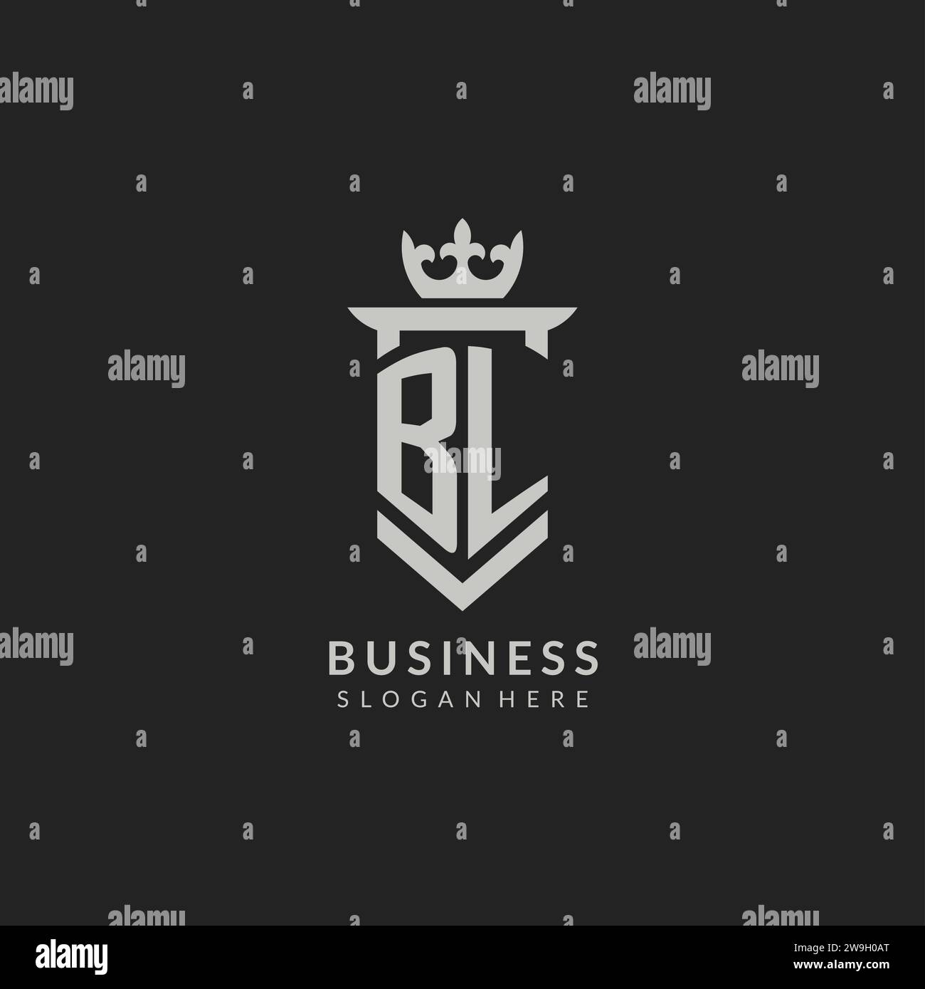 Initial BL shield and crown logo style vector graphic Stock Vector Image & Art - Alamy