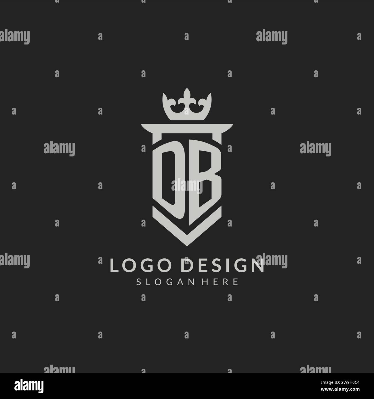 Initial DB shield and crown logo style vector graphic Stock Vector ...