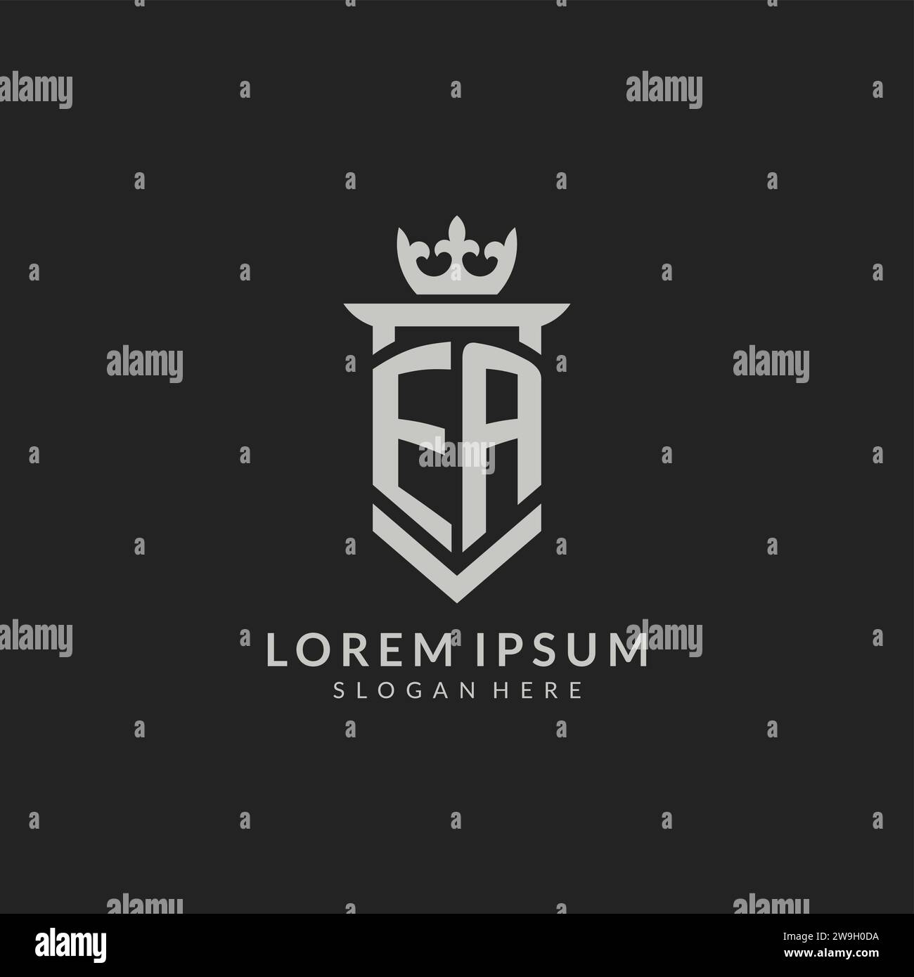 Initial EA shield and crown logo style vector graphic Stock Vector ...