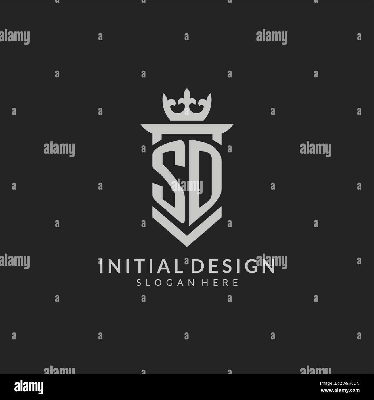 Initial SD shield and crown logo style vector graphic Stock Vector Image & Art - Alamy