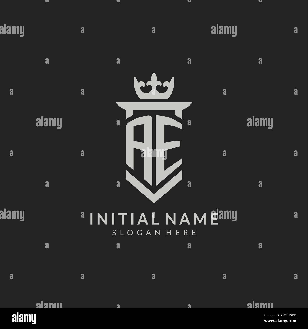 Initial AE shield and crown logo style vector graphic Stock Vector Image & Art - Alamy