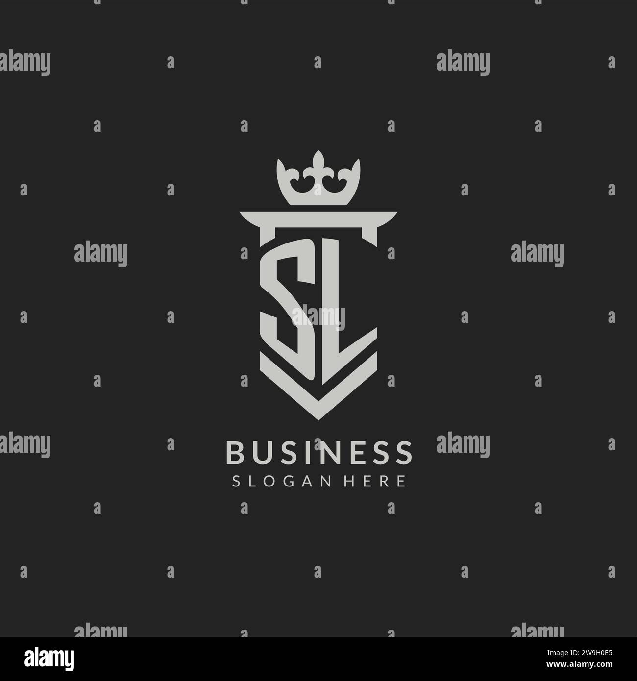 Initial SL shield and crown logo style vector graphic Stock Vector ...