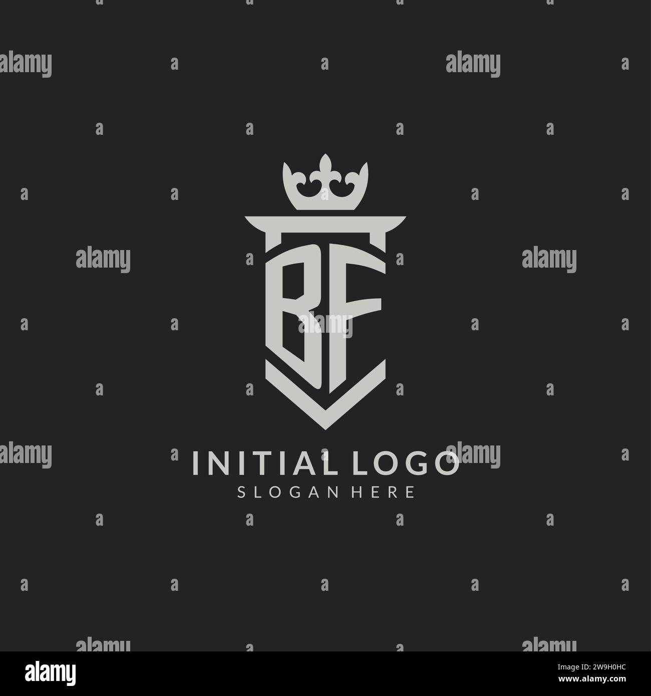 Initial BF shield and crown logo style vector graphic Stock Vector ...