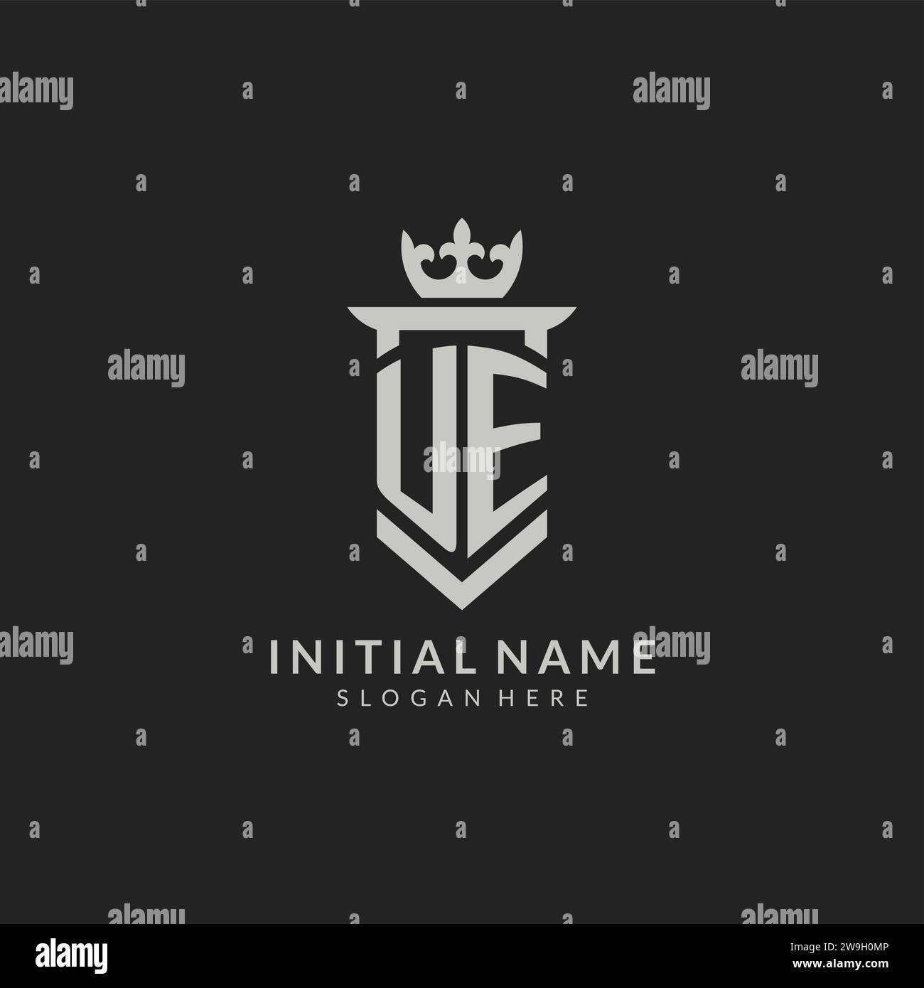 Initial UE shield and crown logo style vector graphic Stock Vector ...