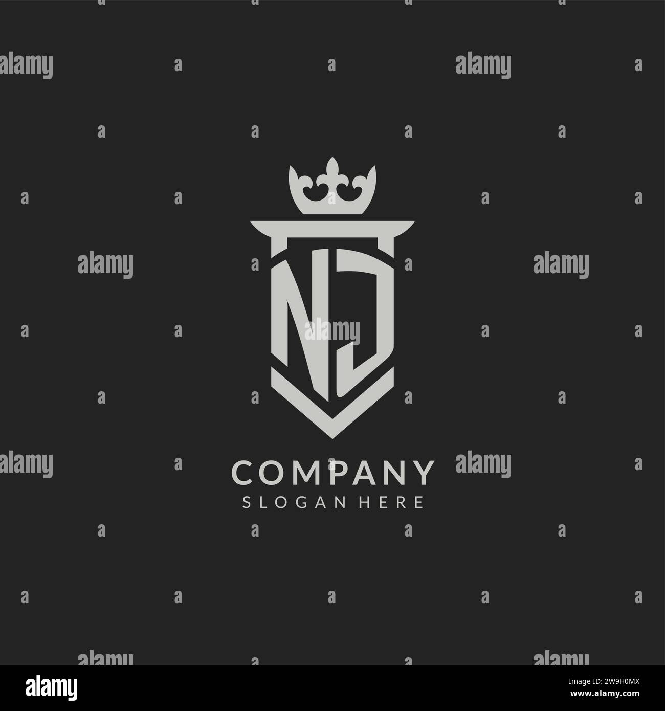 Initial Nj Shield And Crown Logo Style Vector Graphic Stock Vector Image And Art Alamy