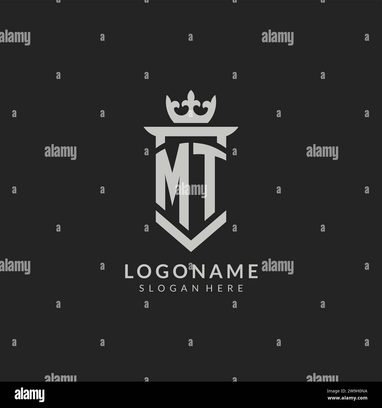 Initial MT shield and crown logo style vector graphic Stock Vector Image & Art - Alamy