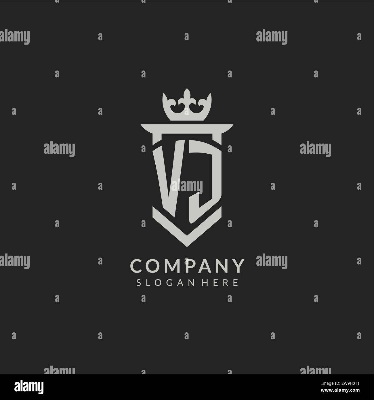 Initial VJ shield and crown logo style vector graphic Stock Vector Image & Art - Alamy