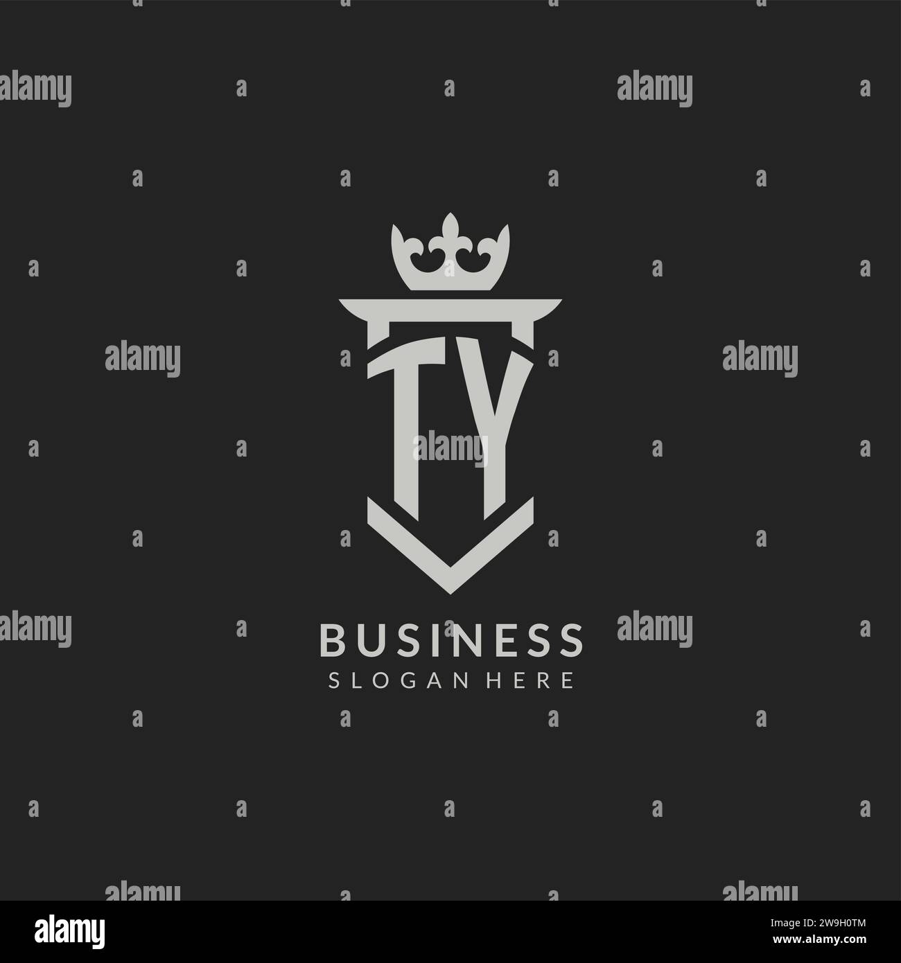 Initial TY shield and crown logo style vector graphic Stock Vector ...