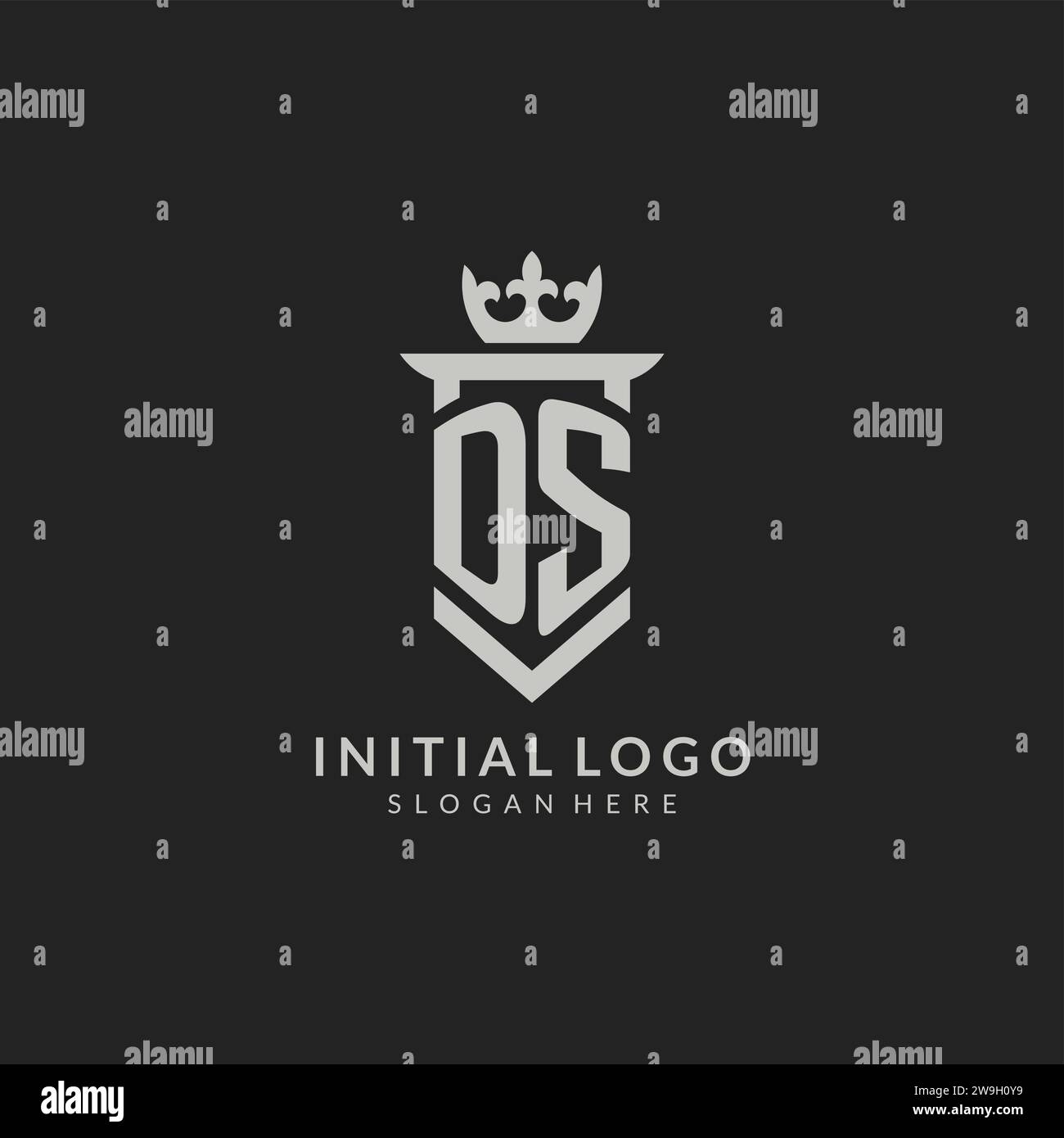 Initial DS shield and crown logo style vector graphic Stock Vector ...