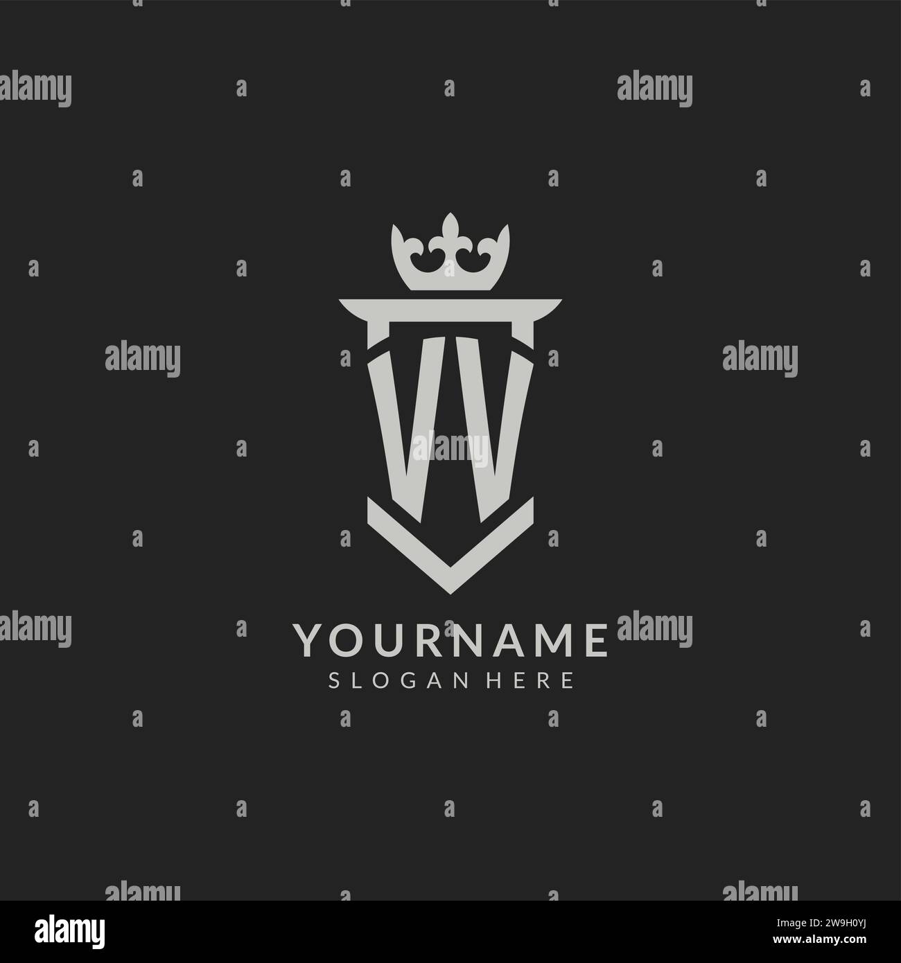 Initial VV shield and crown logo style vector graphic Stock Vector ...