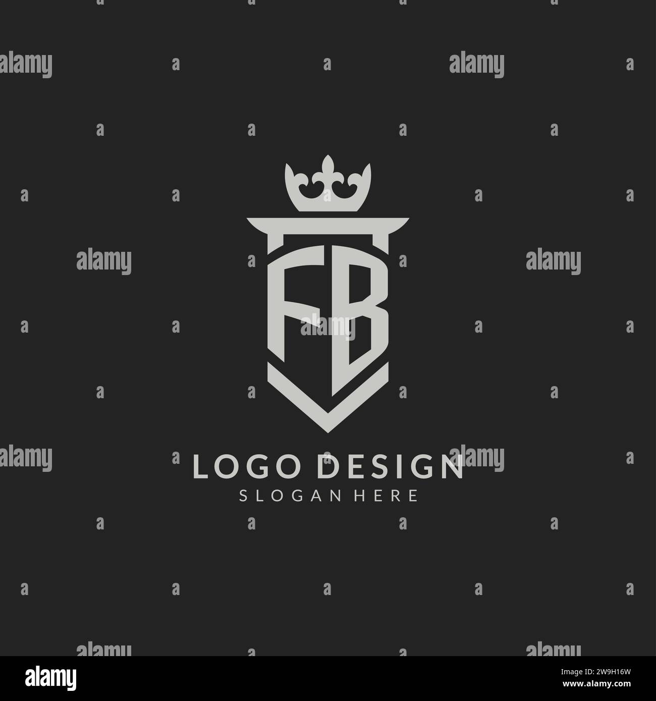 Initial FB shield and crown logo style vector graphic Stock Vector Image & Art - Alamy