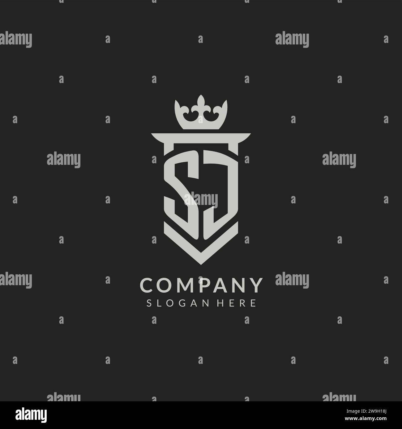 Initial SJ shield and crown logo style vector graphic Stock Vector Image & Art - Alamy