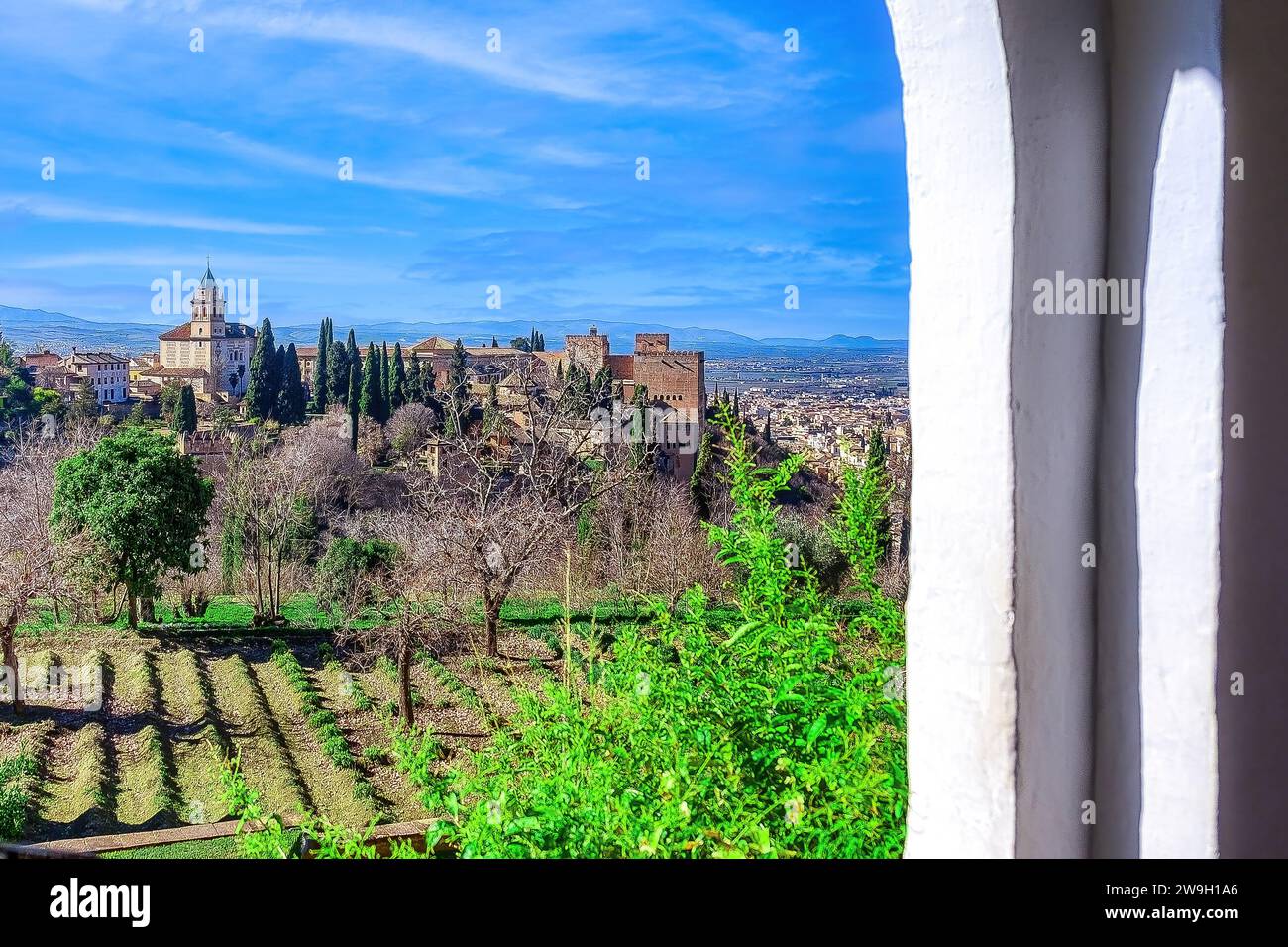 Architecture Alhambra Palace and Fortress Complex, Granada, Spain Stock ...