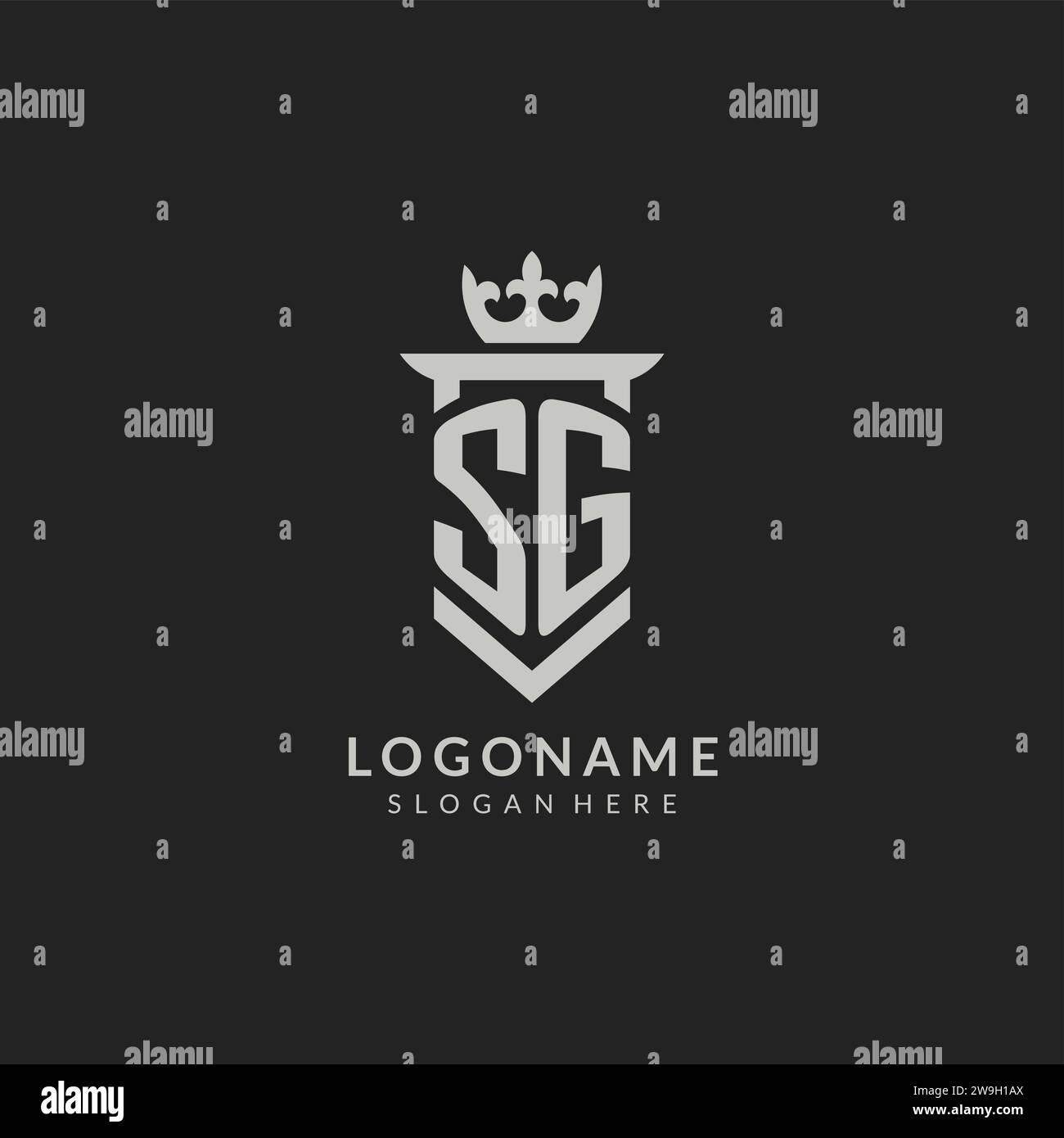 Initial SG shield and crown logo style vector graphic Stock Vector Image & Art - Alamy