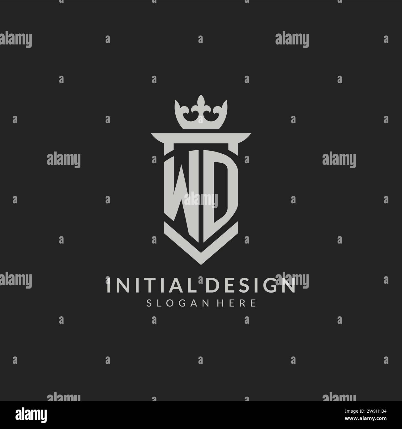 Initial WD shield and crown logo style vector graphic Stock Vector Image & Art - Alamy