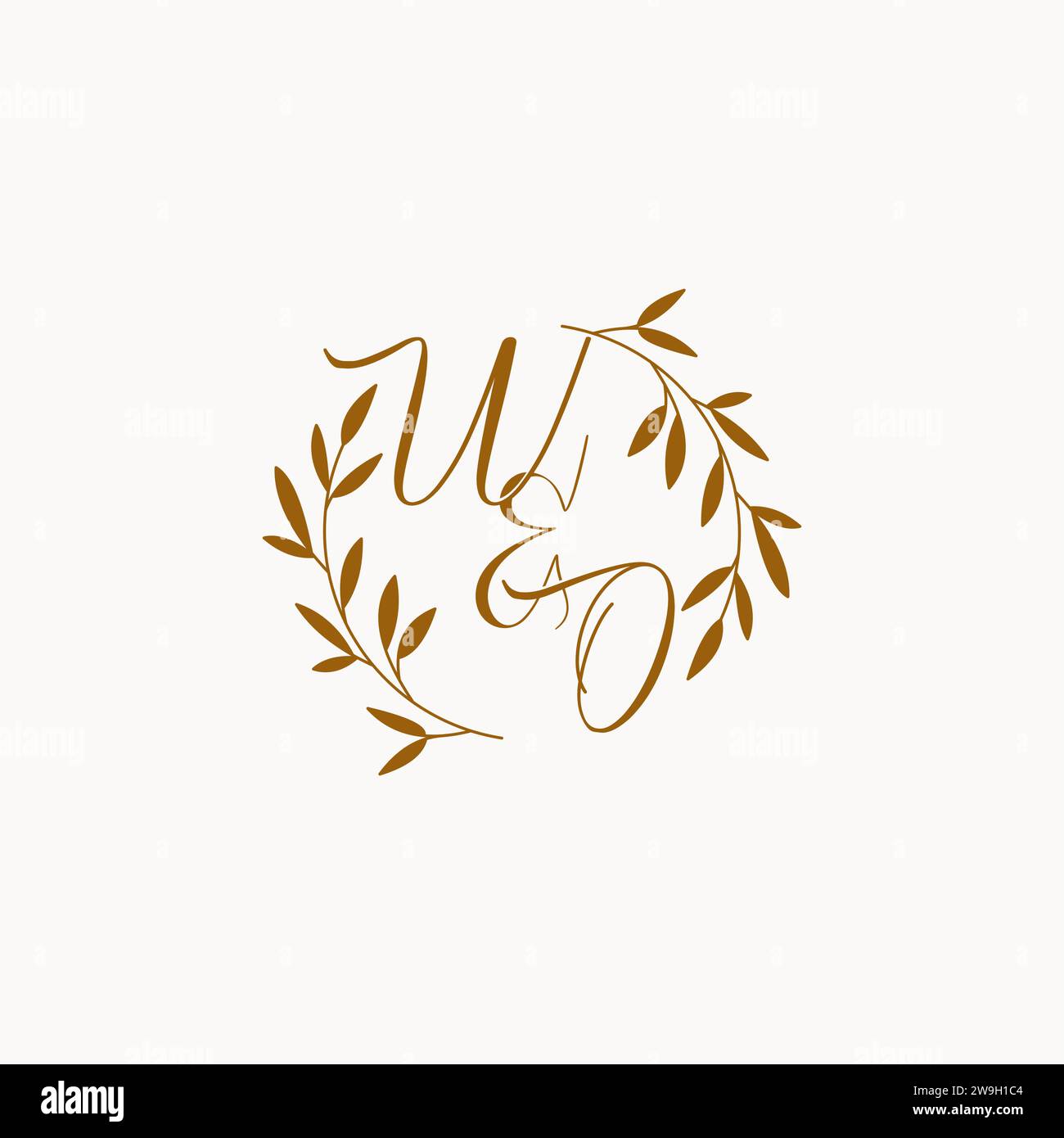 WO initial wedding monogram logo design Stock Vector Image & Art - Alamy