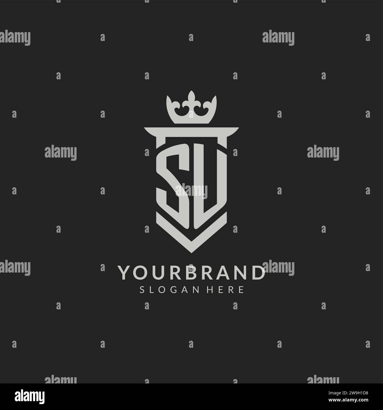 Initial SU shield and crown logo style vector graphic Stock Vector ...