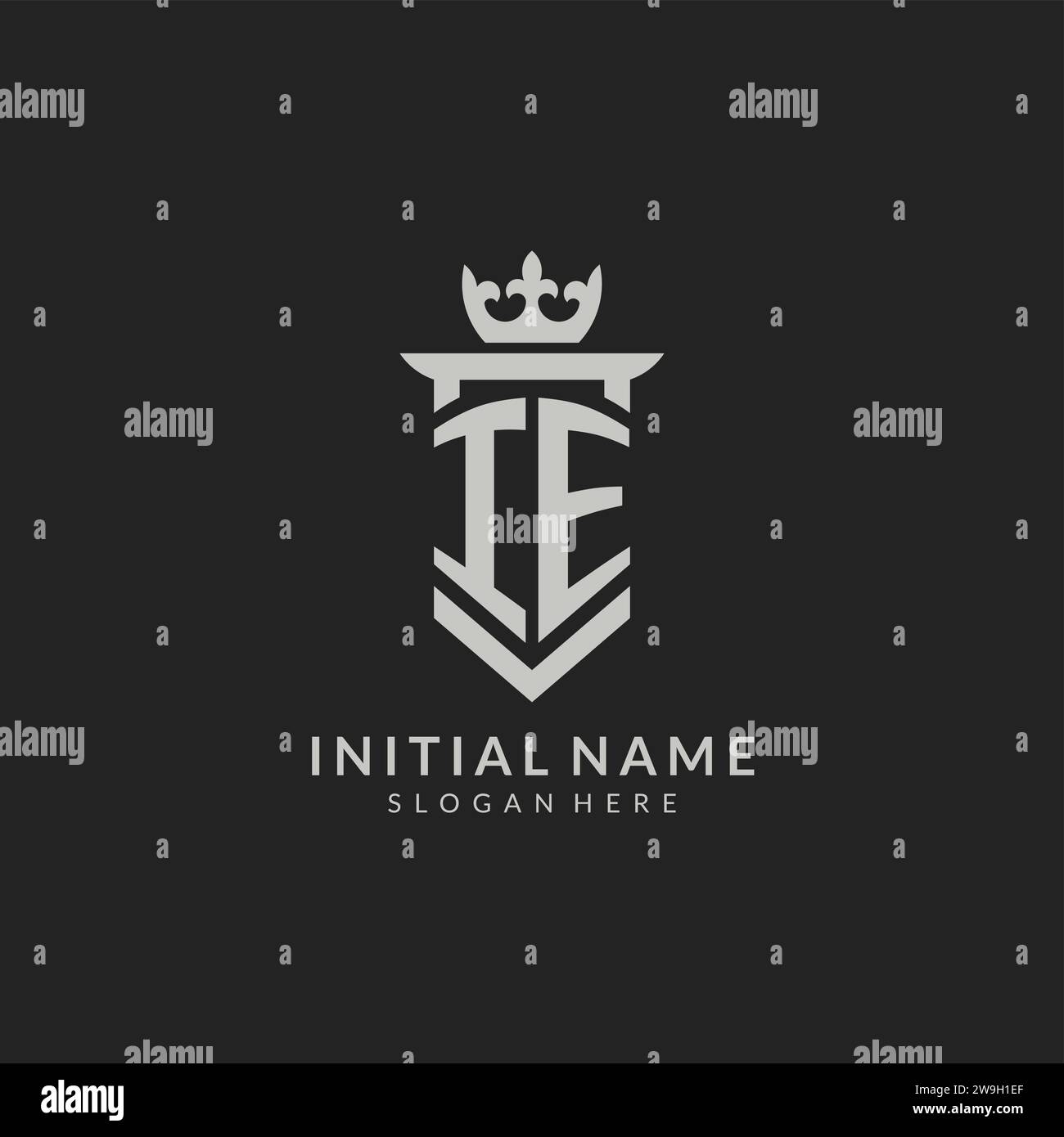 Initial IE shield and crown logo style vector graphic Stock Vector ...