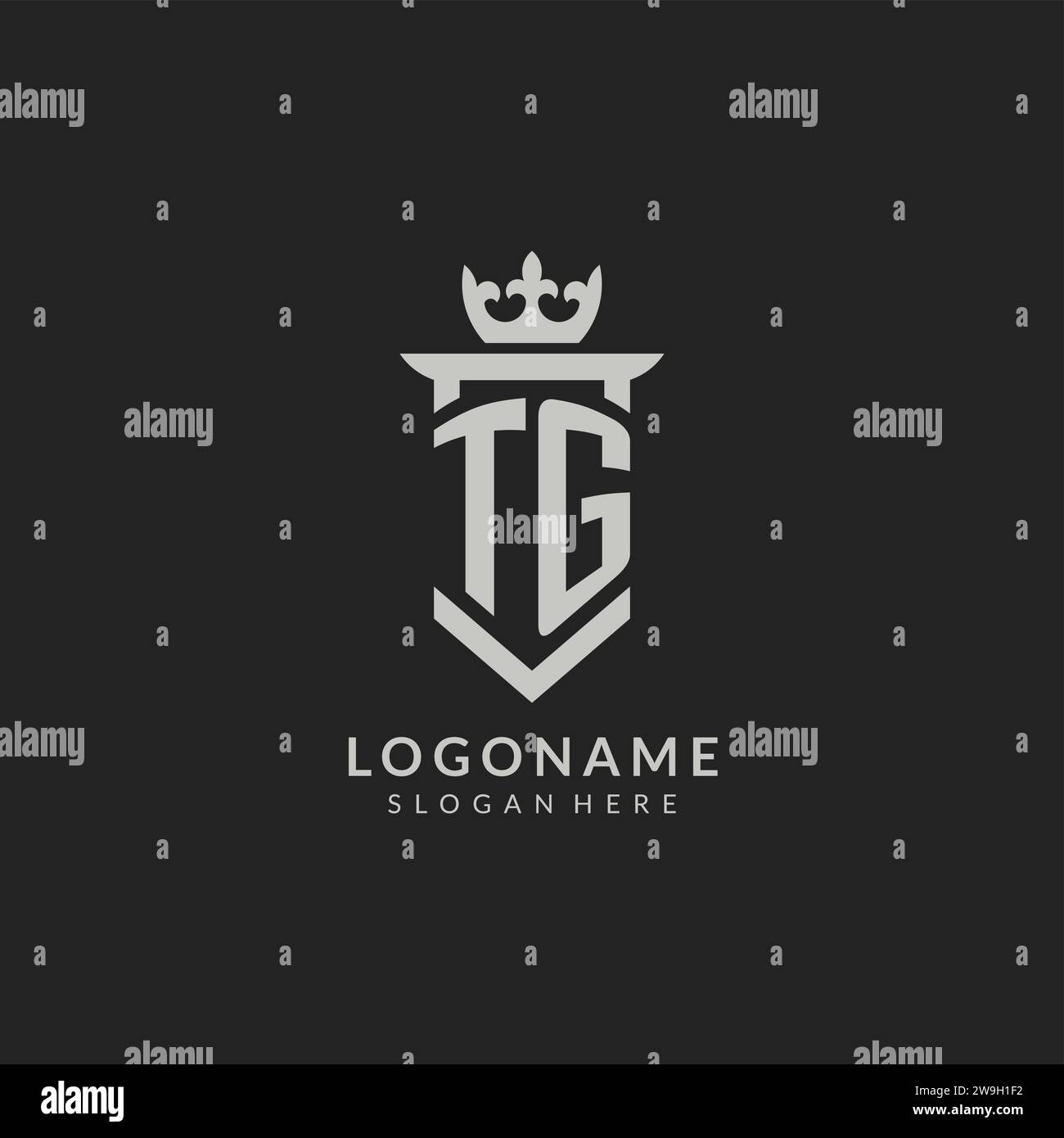 Initial TG shield and crown logo style vector graphic Stock Vector ...