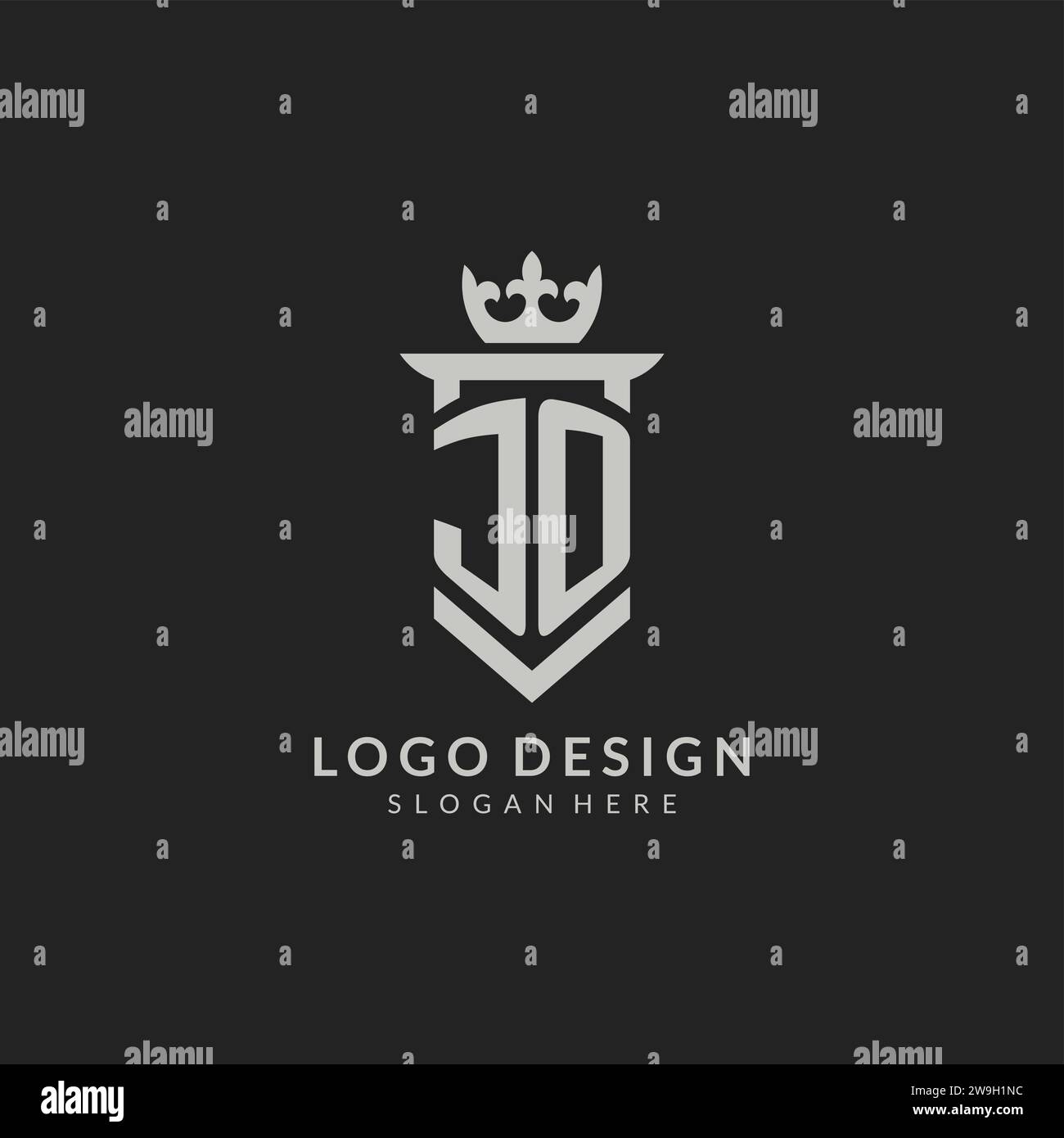 Initial JO shield and crown logo style vector graphic Stock Vector ...