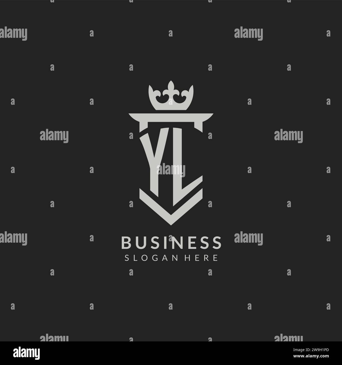 Initial YL shield and crown logo style vector graphic Stock Vector ...