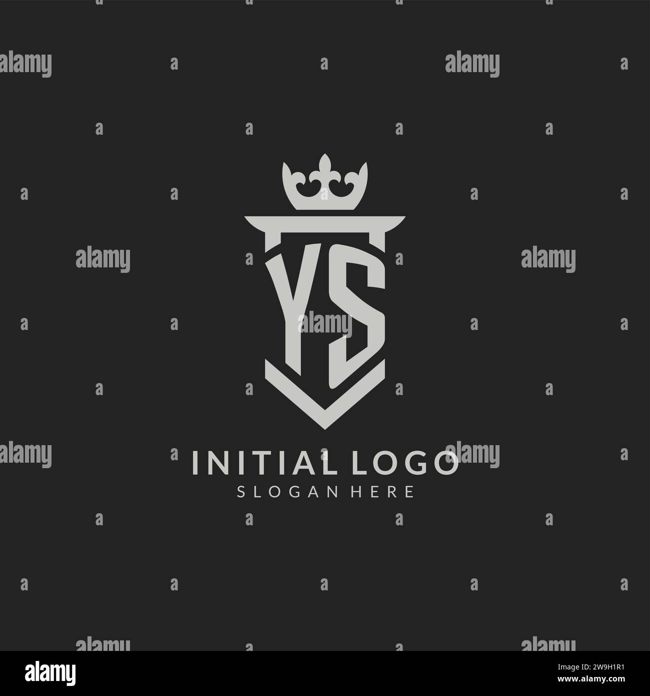Initial YS shield and crown logo style vector graphic Stock Vector ...