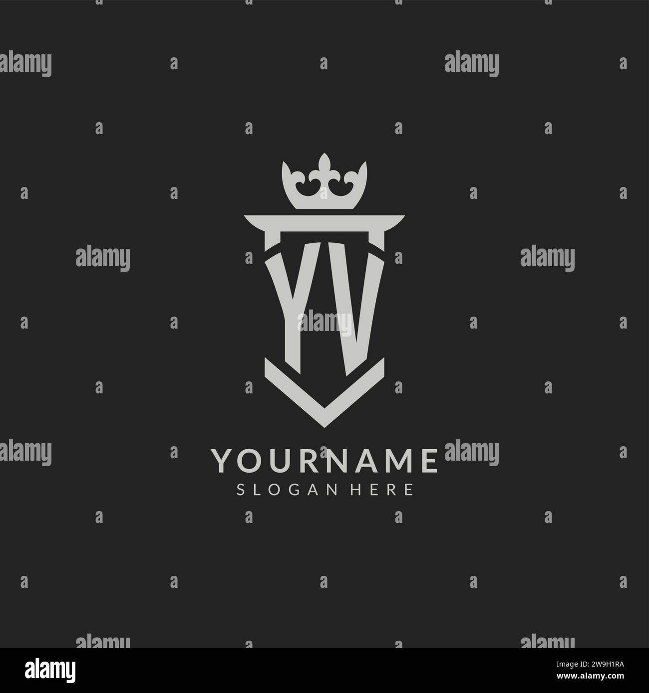 Initial YV shield and crown logo style vector graphic Stock Vector ...