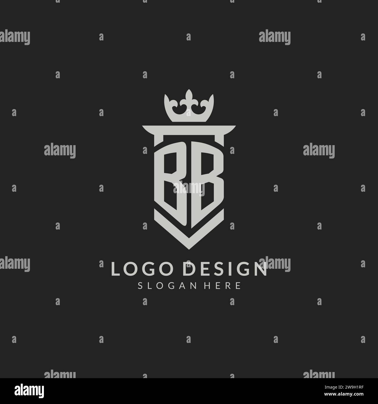 Initial BB shield and crown logo style vector graphic Stock Vector ...