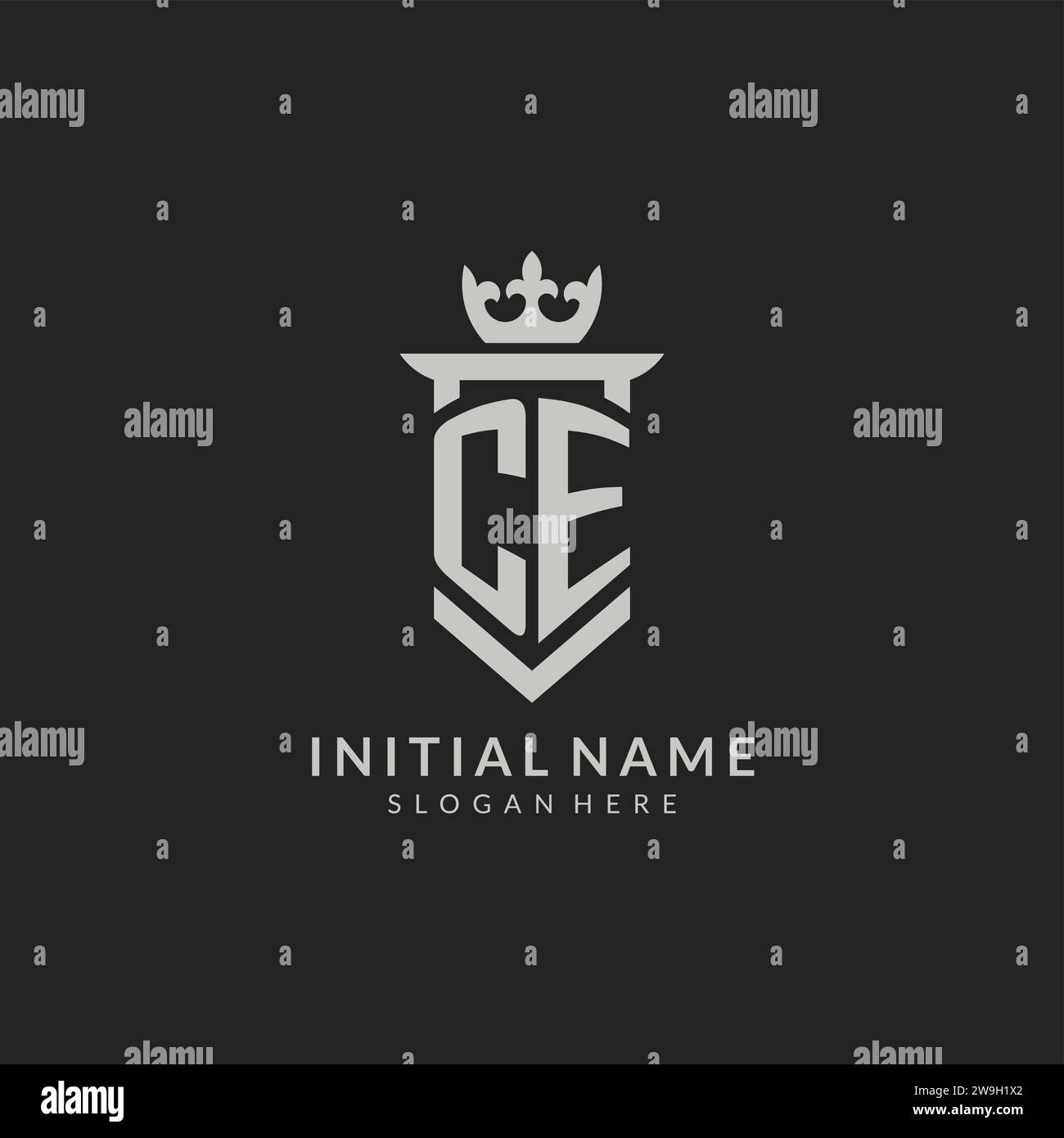 Initial CE shield and crown logo style vector graphic Stock Vector ...