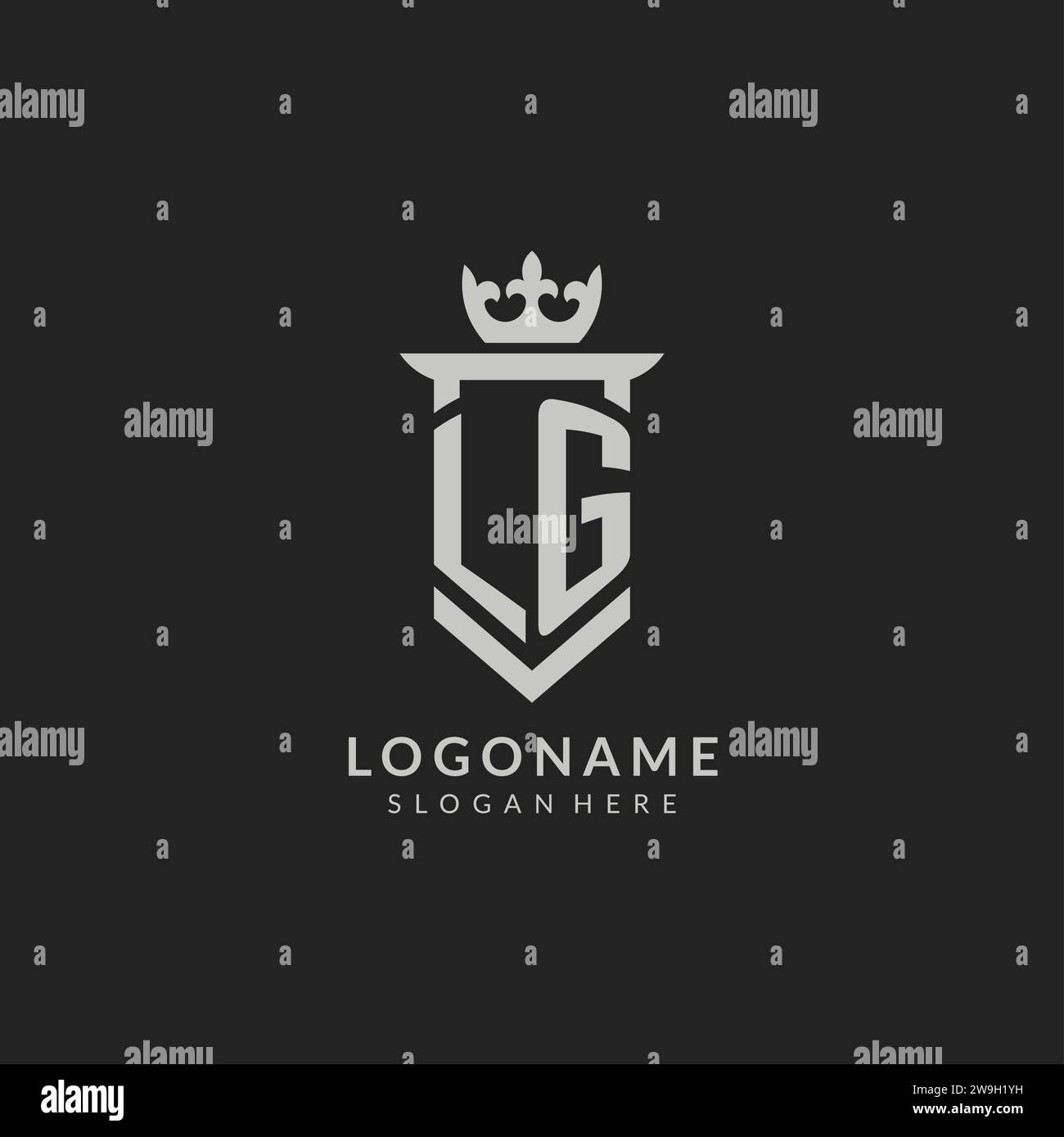Initial LG shield and crown logo style vector graphic Stock Vector Image & Art - Alamy