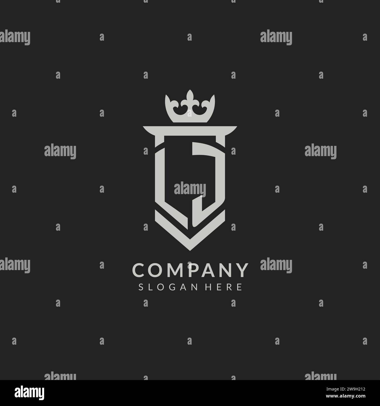 Initial LJ shield and crown logo style vector graphic Stock Vector Image & Art - Alamy