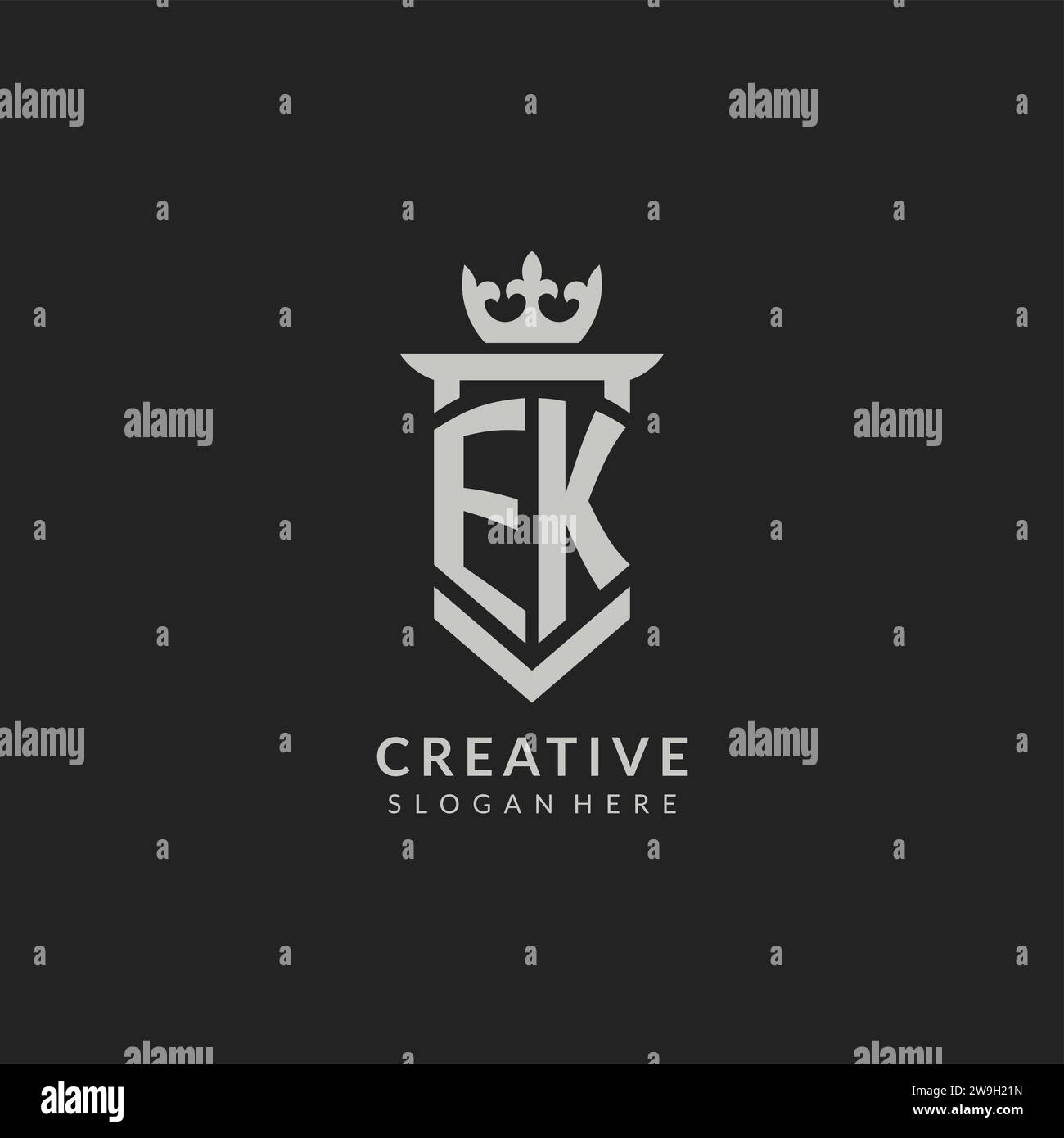 Initial EK shield and crown logo style vector graphic Stock Vector Image & Art - Alamy