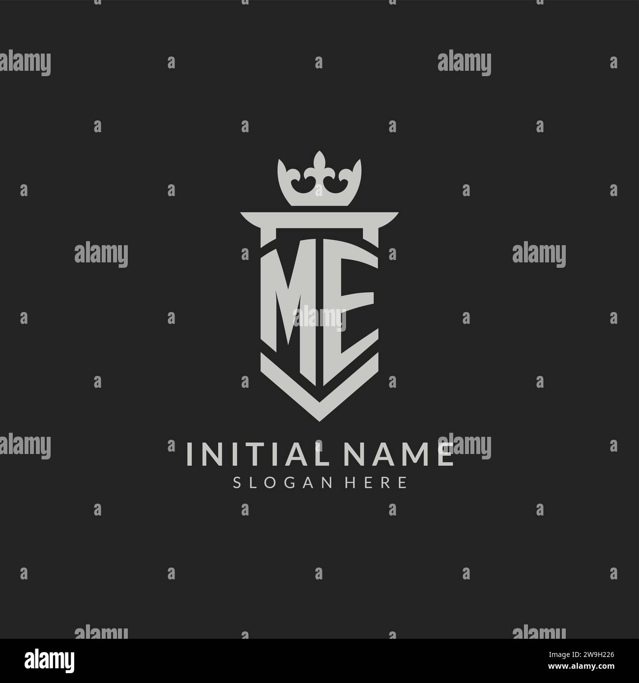 Initial ME shield and crown logo style vector graphic Stock Vector ...