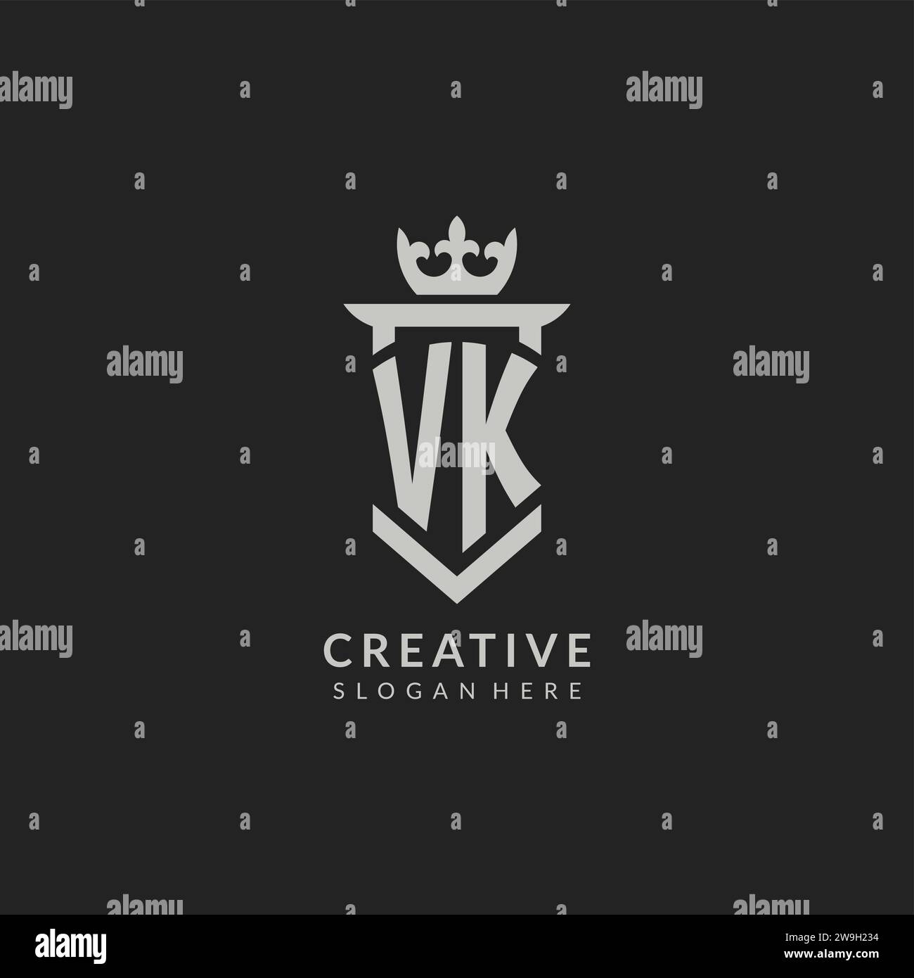 Initial VK shield and crown logo style vector graphic Stock Vector Image & Art - Alamy