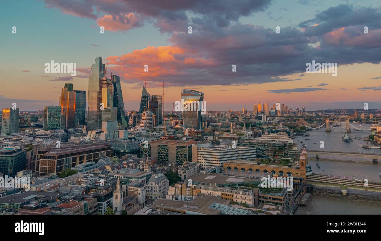 An aerial view of the beautiful landmarks of London, United Kingdom ...