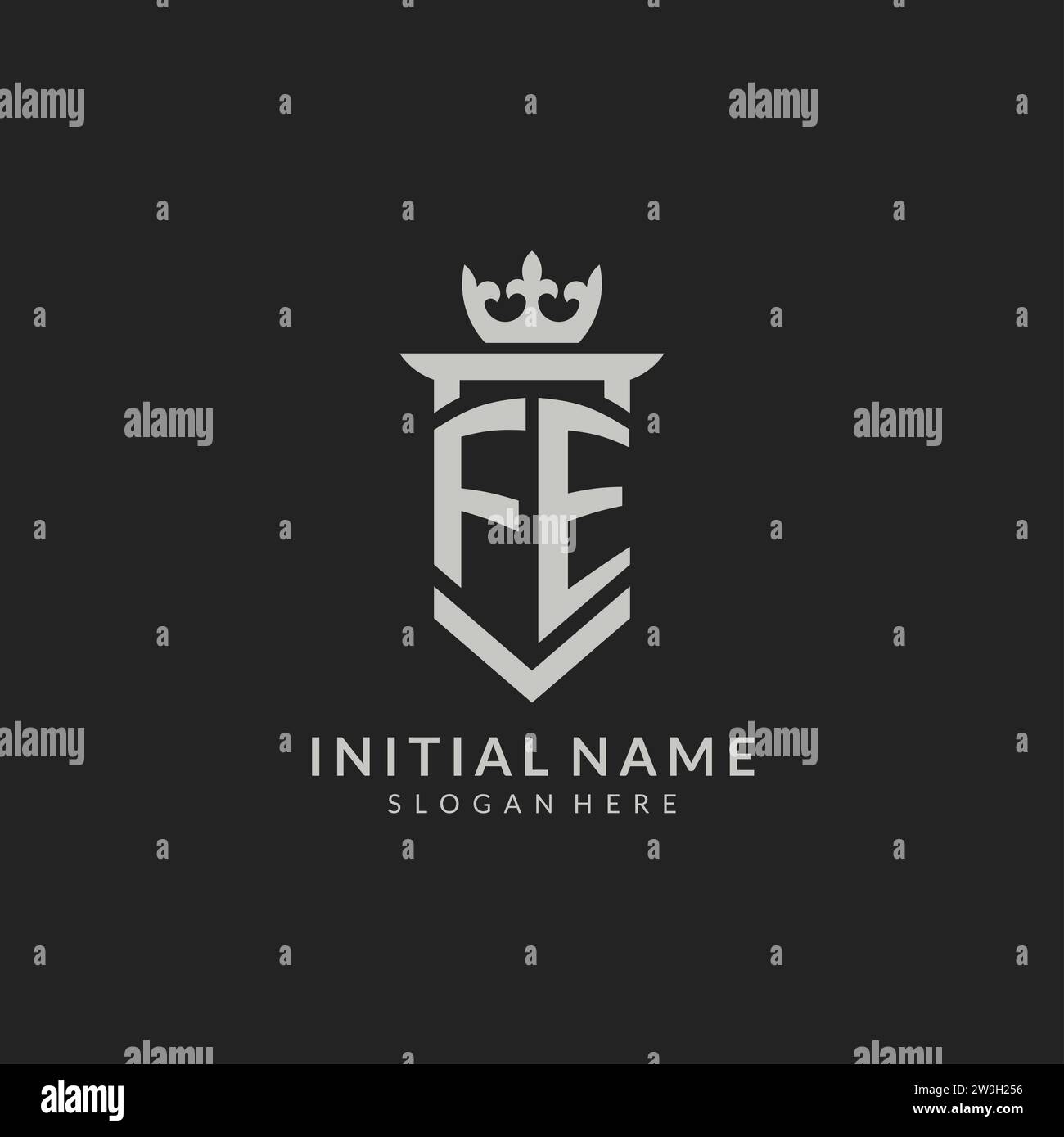 Initial FE shield and crown logo style vector graphic Stock Vector ...