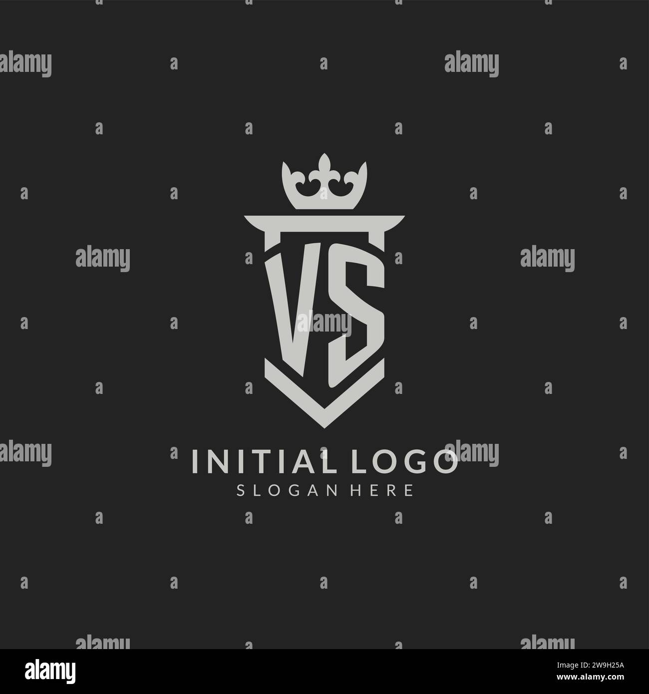 Initial VS shield and crown logo style vector graphic Stock Vector Image & Art - Alamy