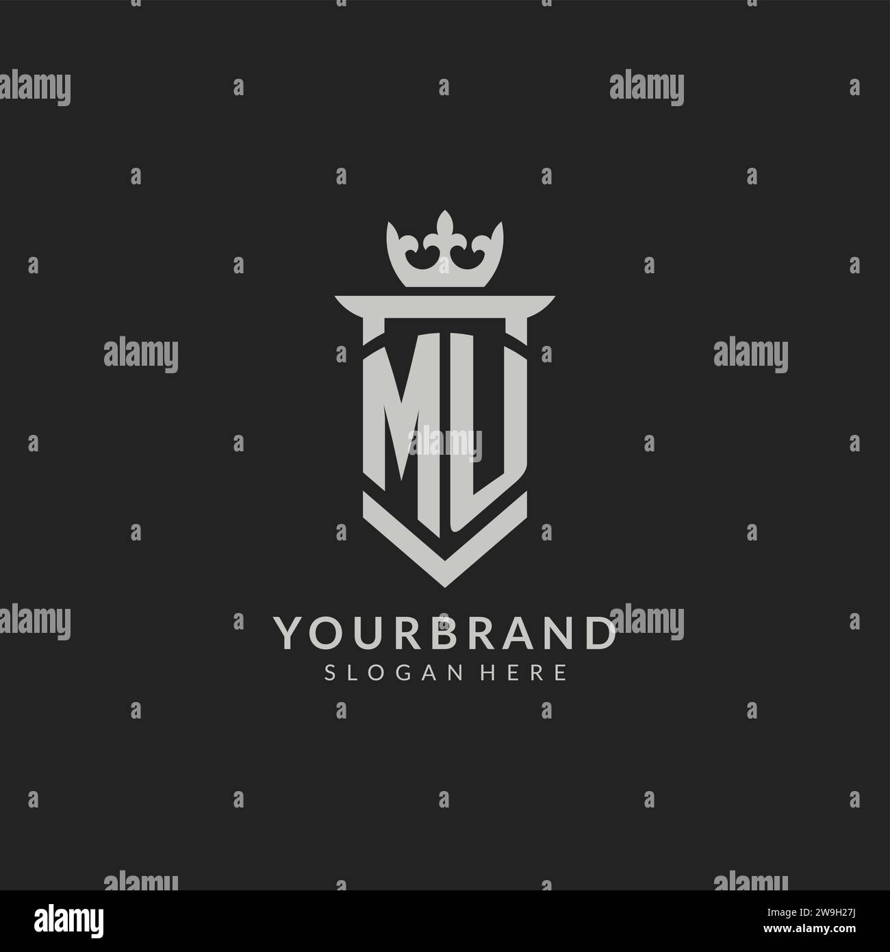 Initial MU shield and crown logo style vector graphic Stock Vector ...