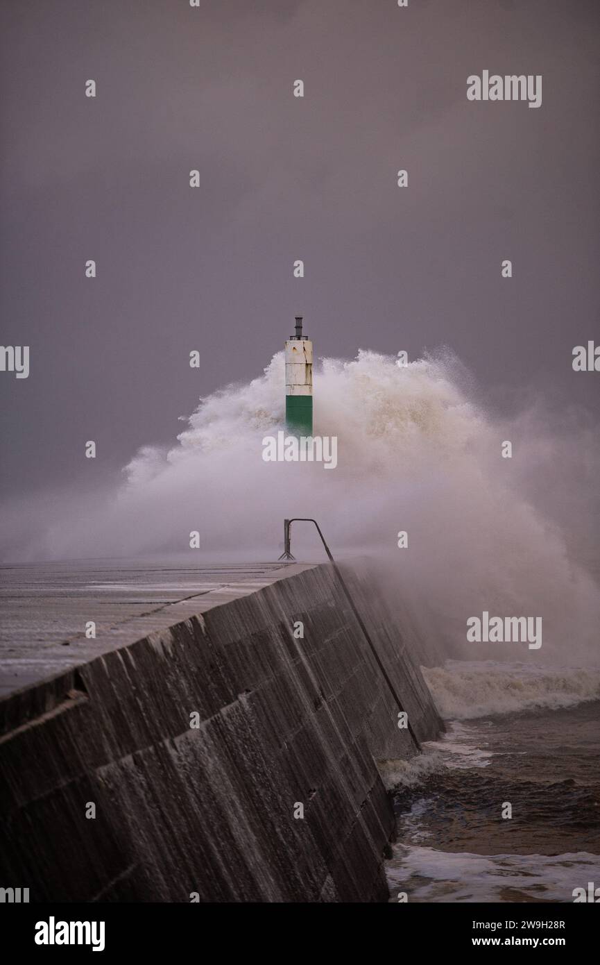 Storm Gerrit batters the Welsh seaside town of Aberystwyth with strong ...