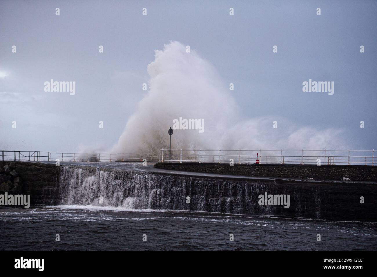 Storm Gerrit batters the Welsh seaside town of Aberystwyth with strong ...