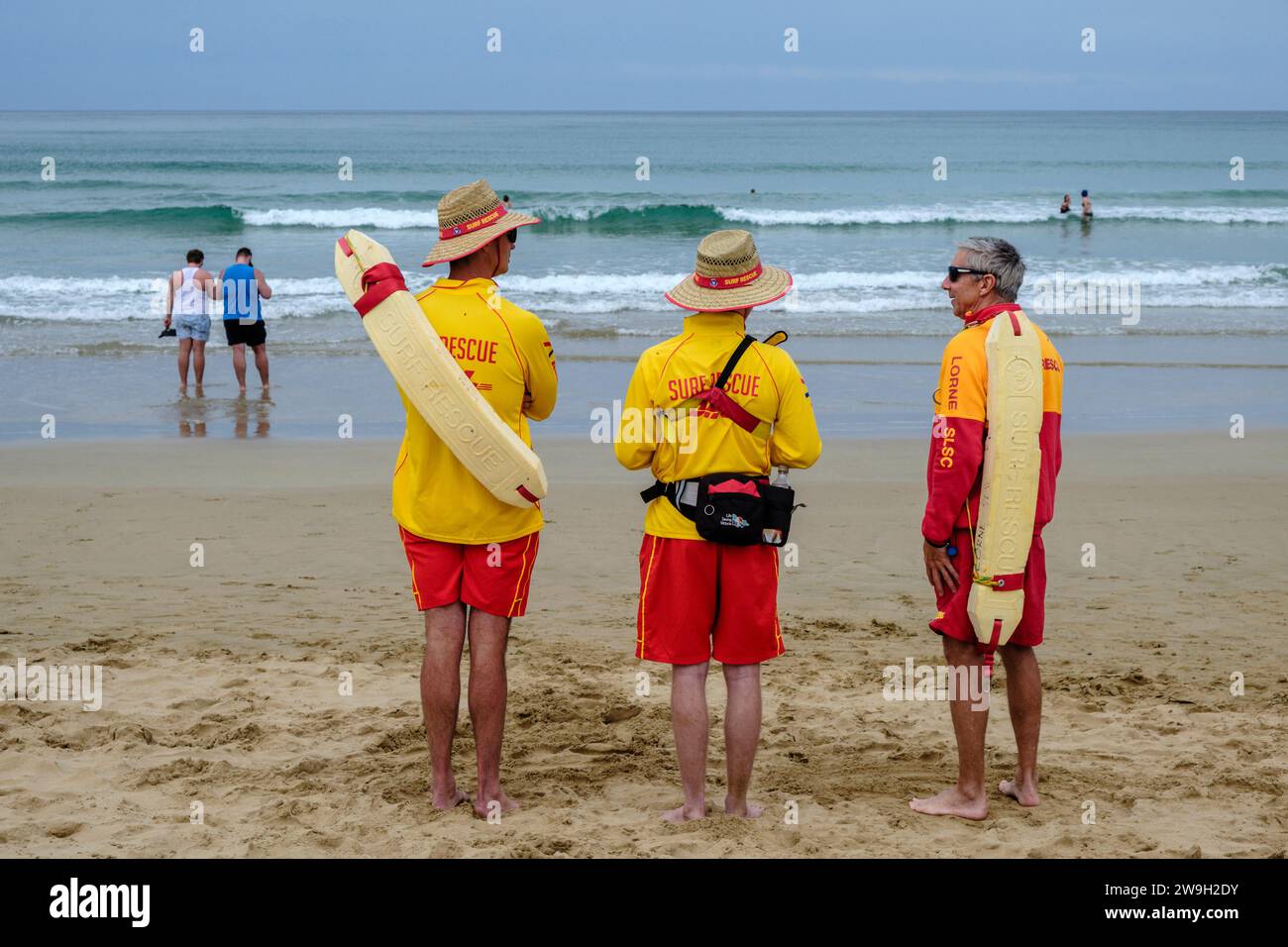 Surf rescue patrol on Lorne Beach, Victoria, Australia Stock Photo - Alamy
