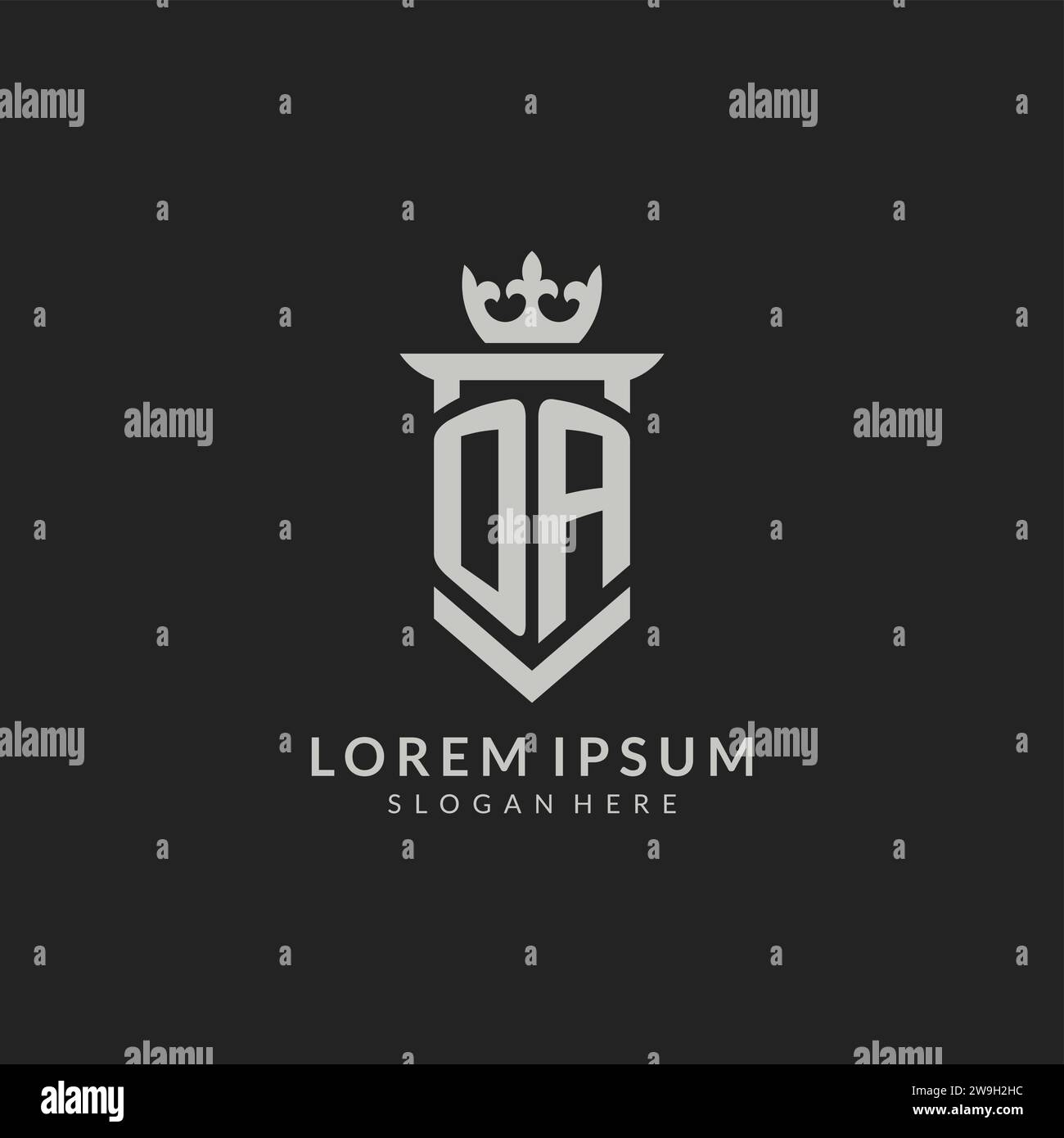 Initial OA shield and crown logo style vector graphic Stock Vector ...