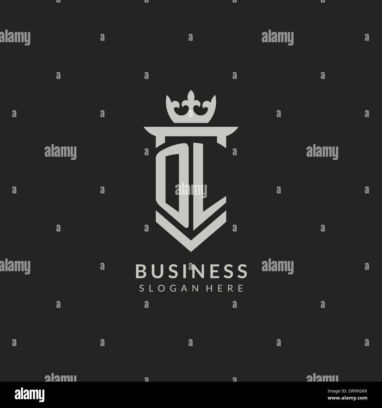 Initial OL shield and crown logo style vector graphic Stock Vector ...