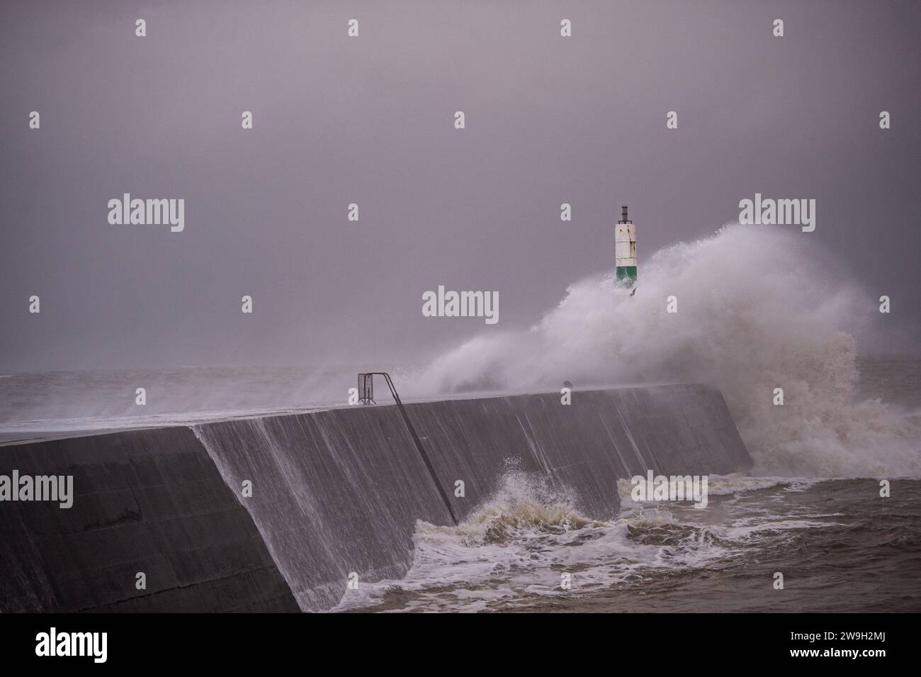 Storm Gerrit batters the Welsh seaside town of Aberystwyth with strong ...