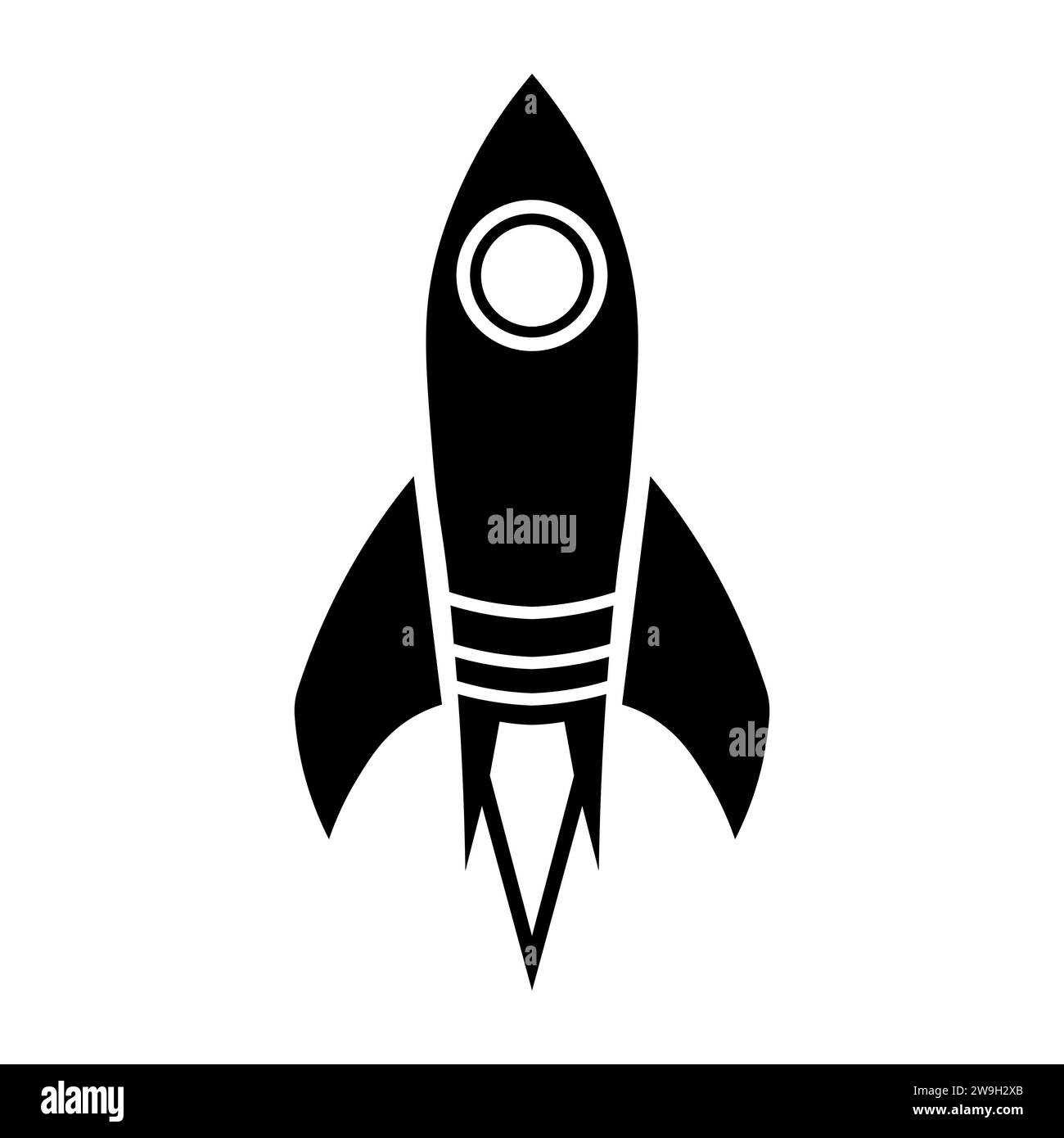 Rocket black vector icon on white background Stock Vector Image & Art ...