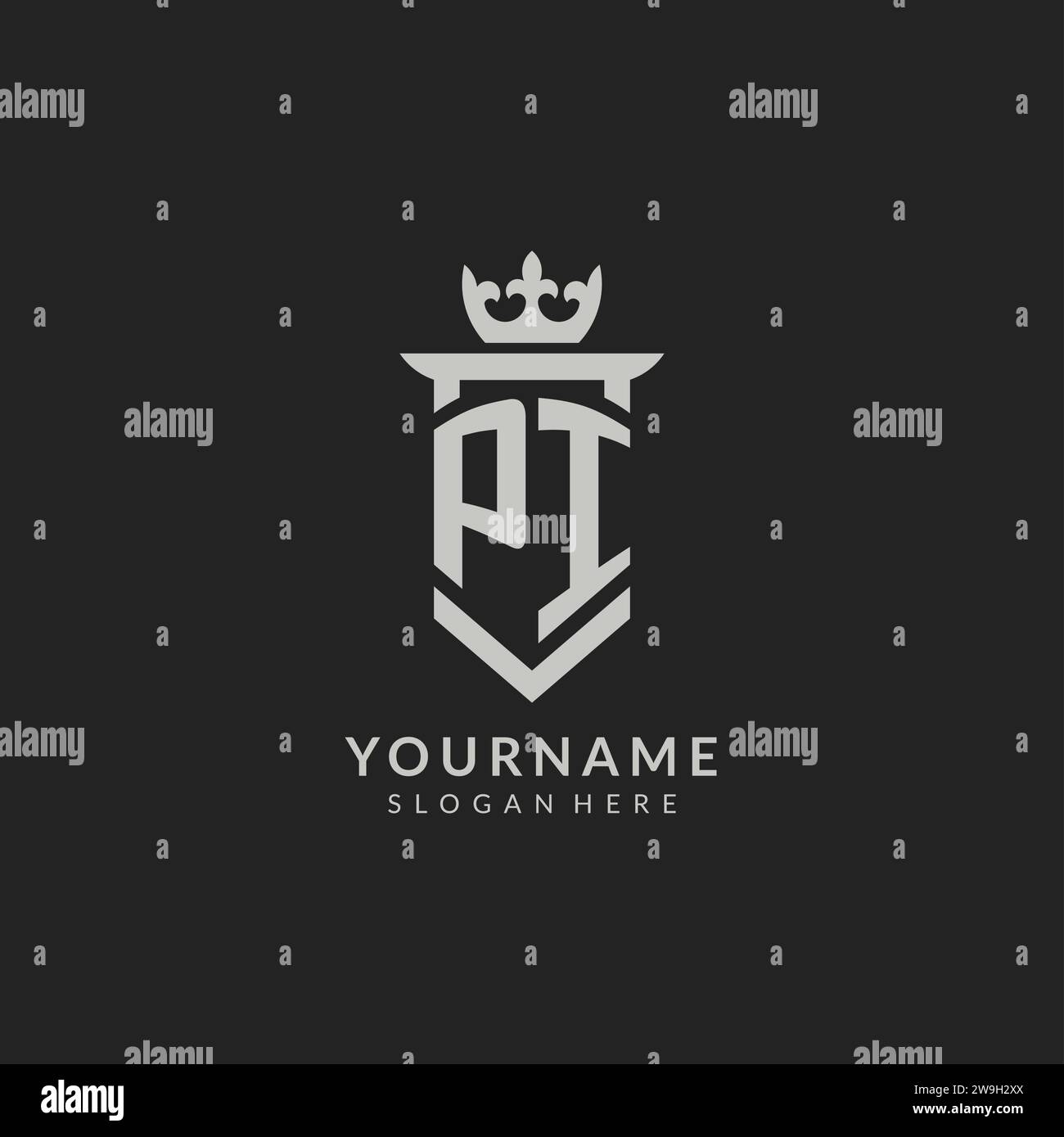 Initial PI shield and crown logo style vector graphic Stock Vector Image & Art - Alamy